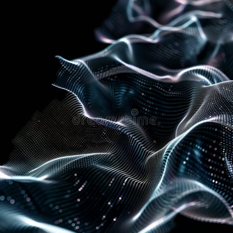 Dark Digital Background, Tech Waves Pattern, Digital Data Banner, Audio ...