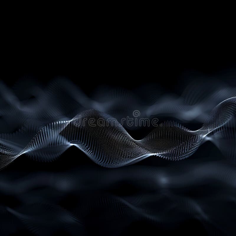 Dark Digital Background, Tech Waves Pattern, Digital Data Banner, Audio ...