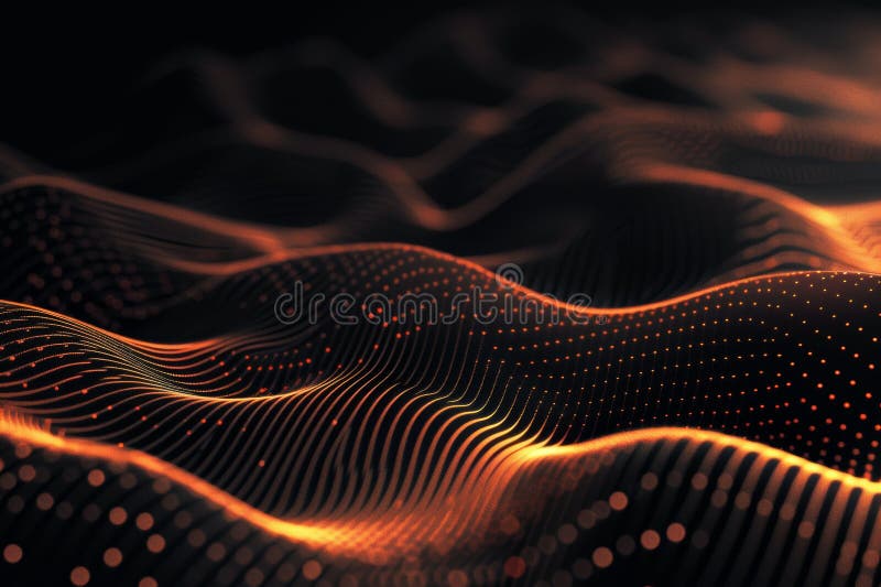 Dark Digital Background, Tech Waves Pattern, Digital Data Banner, Audio ...