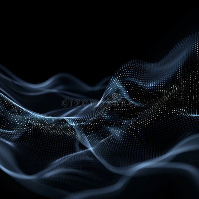 Dark Digital Background, Tech Waves Pattern, Digital Data Banner, Audio ...