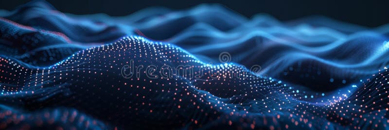 Dark Digital Background, Tech Waves Pattern, Digital Data Banner, Audio ...