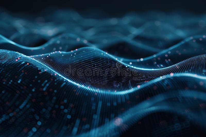 Dark Digital Background, Tech Waves Pattern, Digital Data Banner, Audio ...