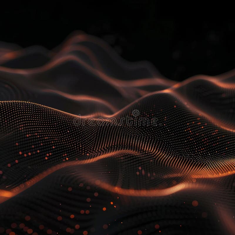 Dark Digital Background, Tech Waves Pattern, Digital Data Banner, Audio ...