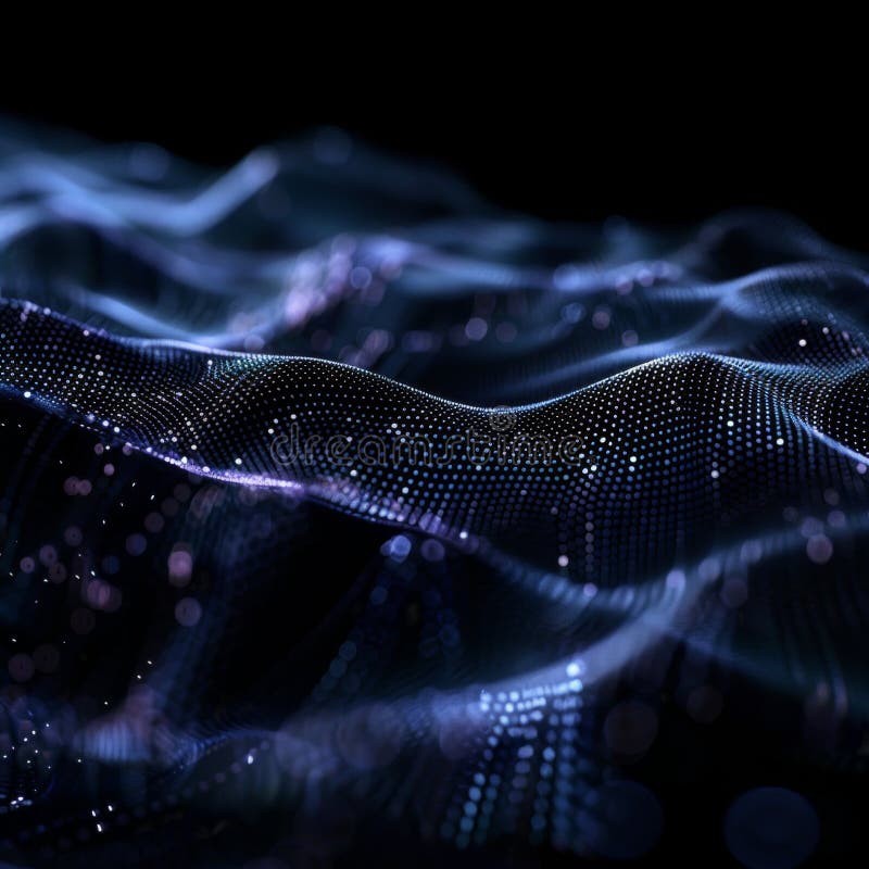 Dark Digital Background, Tech Waves Pattern, Digital Data Banner, Audio ...
