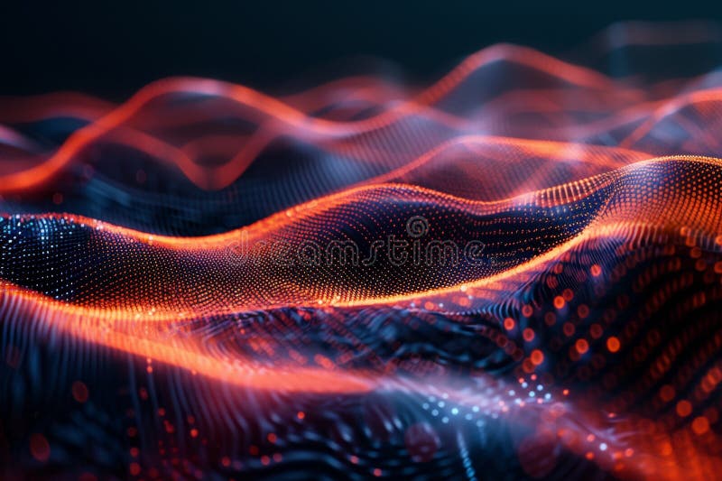Dark Digital Background, Tech Waves Pattern, Digital Data Banner, Audio ...