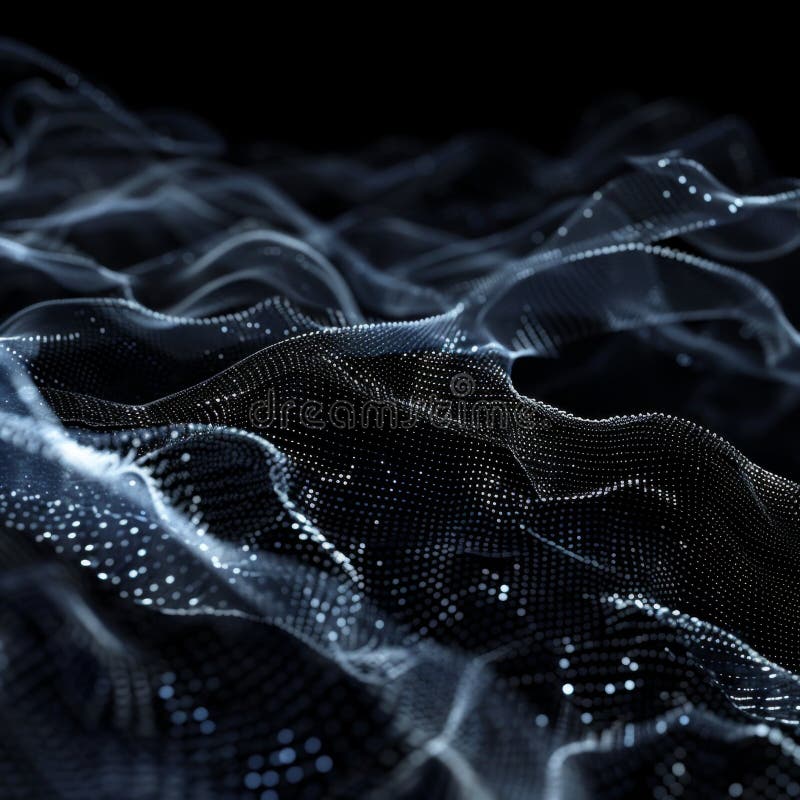 Dark Digital Background, Tech Waves Pattern, Digital Data Banner, Audio ...