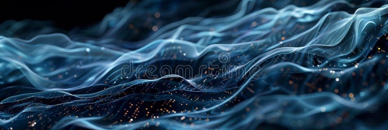 Dark Digital Background, Tech Waves Pattern, Digital Data Banner, Audio ...