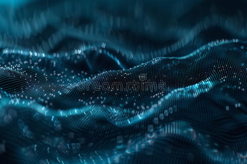 Dark Digital Background, Tech Waves Pattern, Digital Data Banner, Audio ...