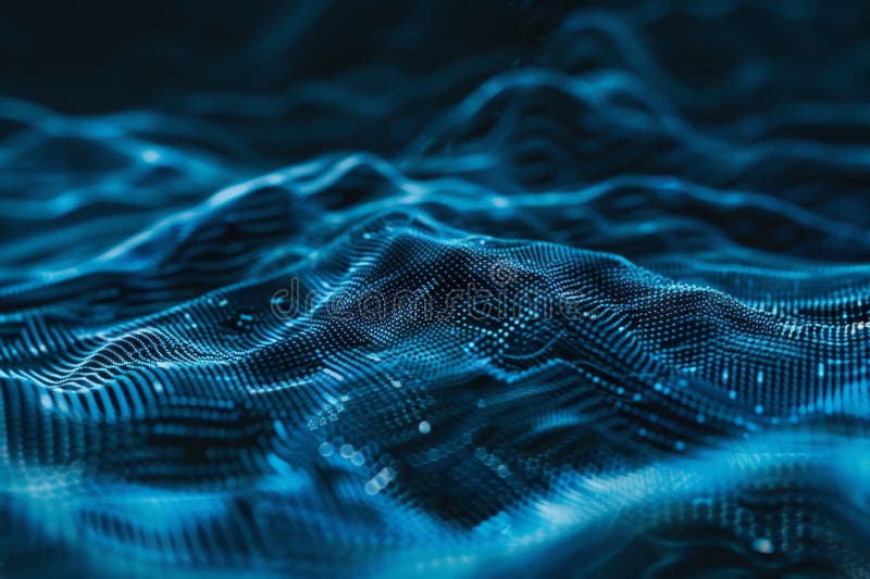 Dark Digital Background, Tech Waves Pattern, Digital Data Banner, Audio ...