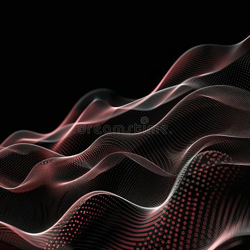 Dark Digital Background, Tech Waves Pattern, Digital Data Banner, Audio ...