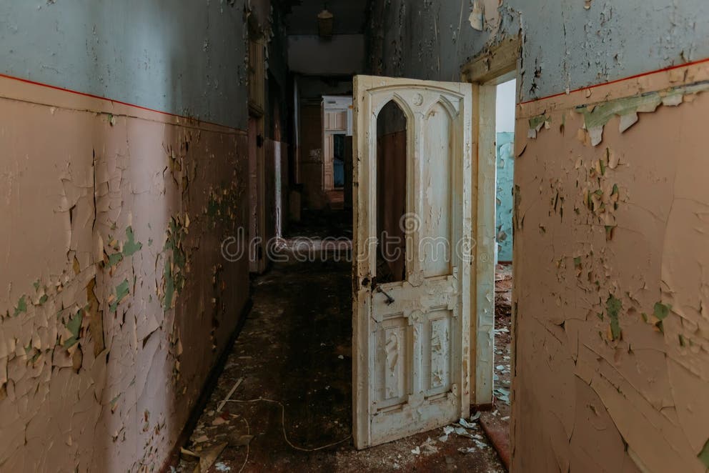 Dark Dirty Corridor of Old Abandoned Building Stock Image - Image of ...
