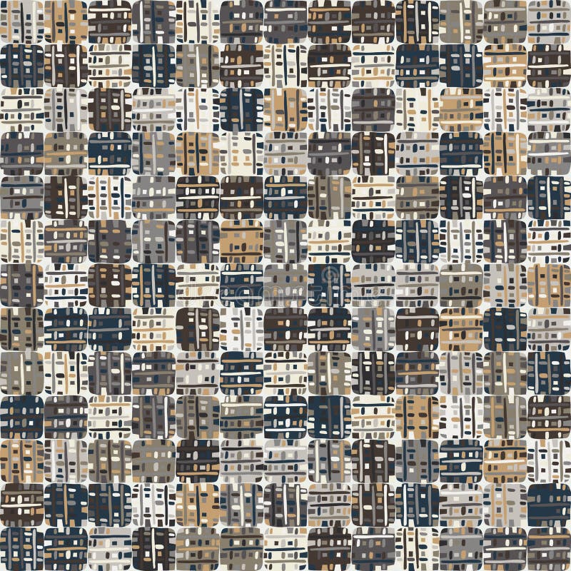 Dark Doodle Mosaic Effect Vector Texture. Masculine Geometric Seamless ...