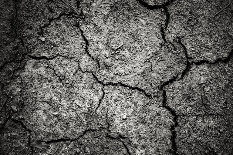 Dark Dramatic of Cracked Soil with Vignetting Stock Image - Image of ...