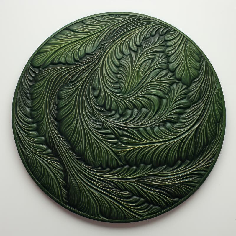 Dark and Dramatic Relief Sculpture: a Green Circular Piece of Meiji Art ...