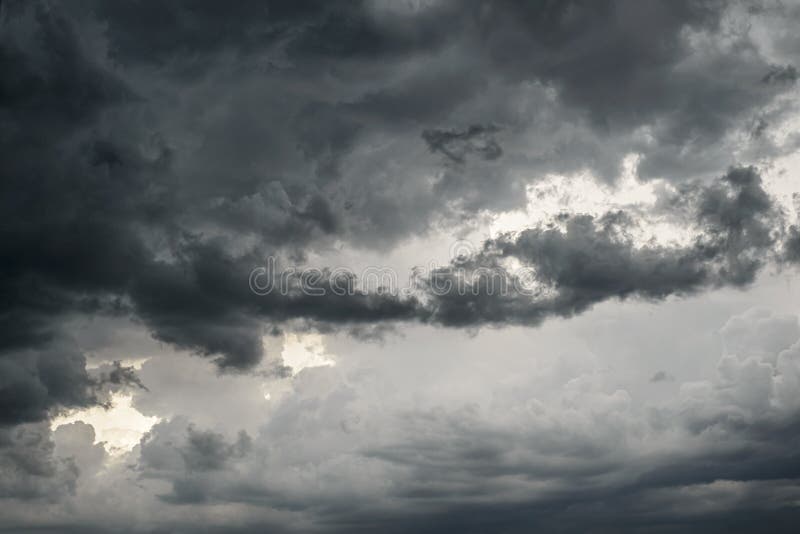 Dark Dramatic Sky with Black Storm Clouds Stock Image - Image of ...