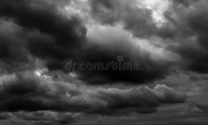 Dark Dramatic Sky with Black Stormy Clouds before Rain As Abstract ...