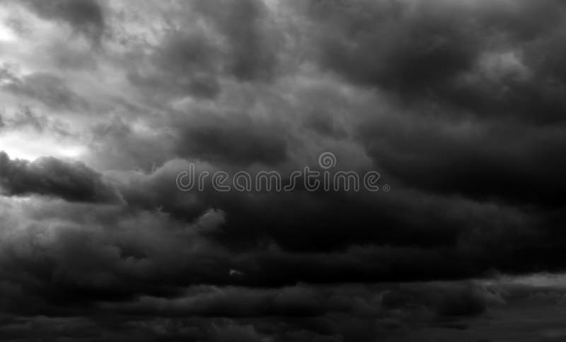 Dark Dramatic Sky with Black Stormy Clouds before Rain As Abstract ...