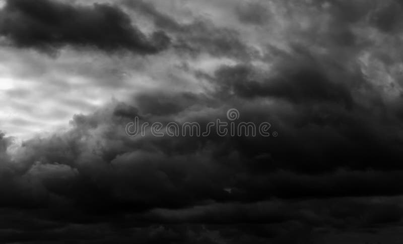 Dark Dramatic Sky with Black Stormy Clouds before Rain As Abstract ...