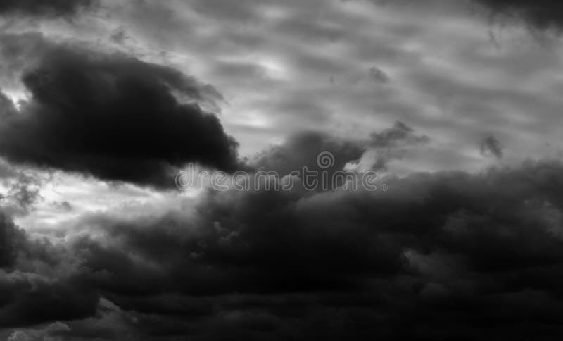Dark Dramatic Sky with Black Stormy Clouds before Rain As Abstract ...