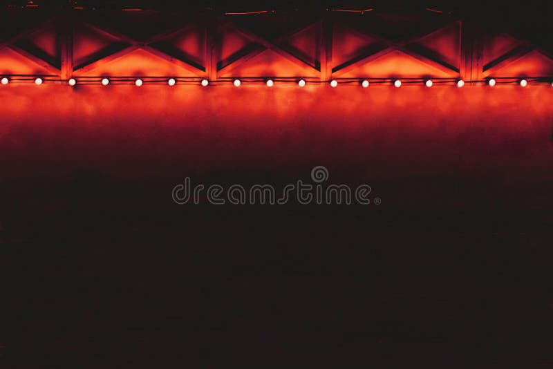 Dark Draped Decorated Wall with Red Orange Backlight Stock Photo ...