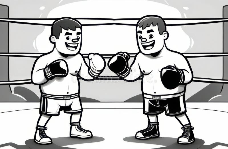 Dark Drawing of Two Boxers at 2-1-2025 Stock Illustration ...