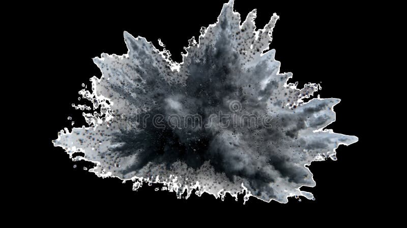 Dark Dust Burst Expanding with Jump Animation on Transparent Background ...