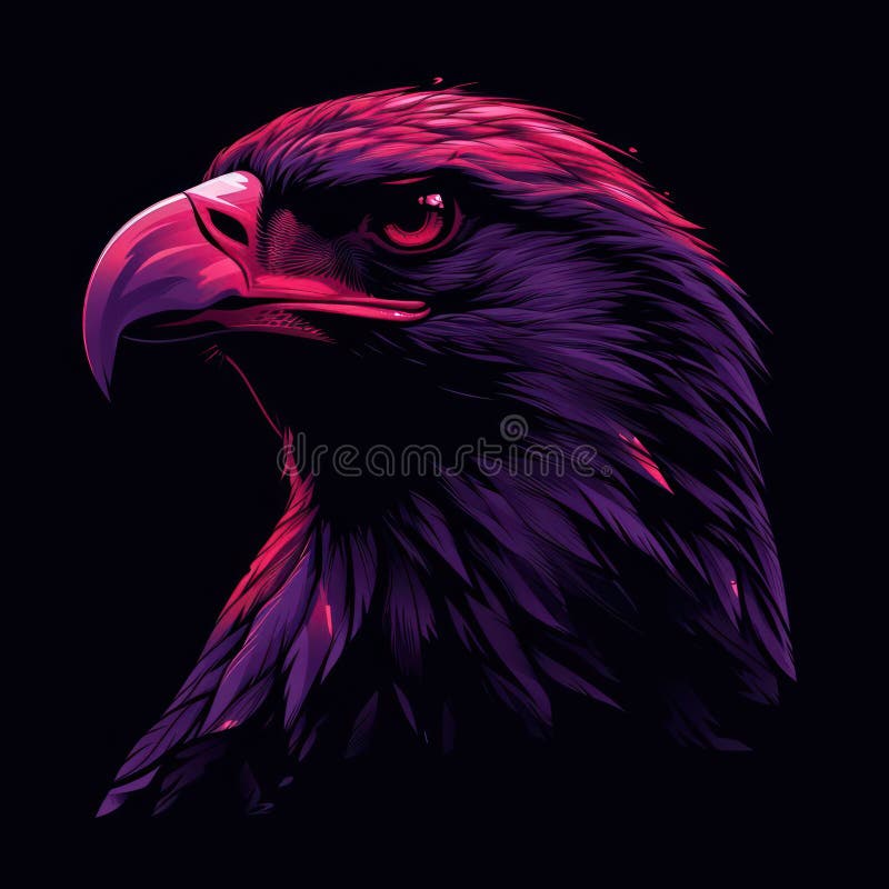 Dark Eagle Head Simple Logo Solid Flat Color Stock Illustration ...