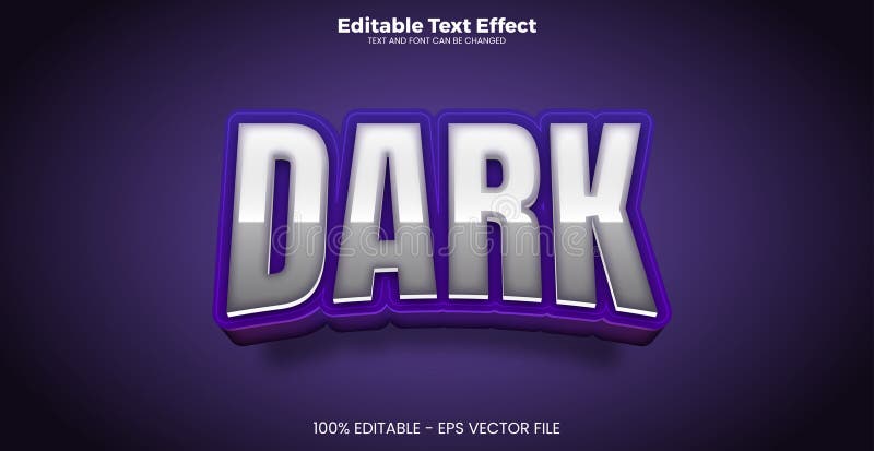 Dark Editable Text Effect in Modern Trend Style Stock Vector ...