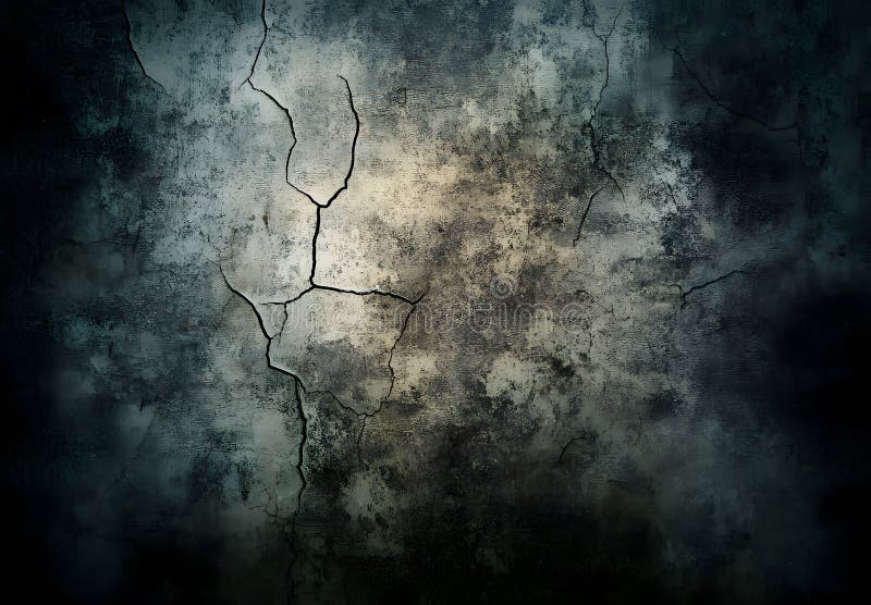 Dark & Eerie Cracked Wall Background Stock Illustration - Illustration ...