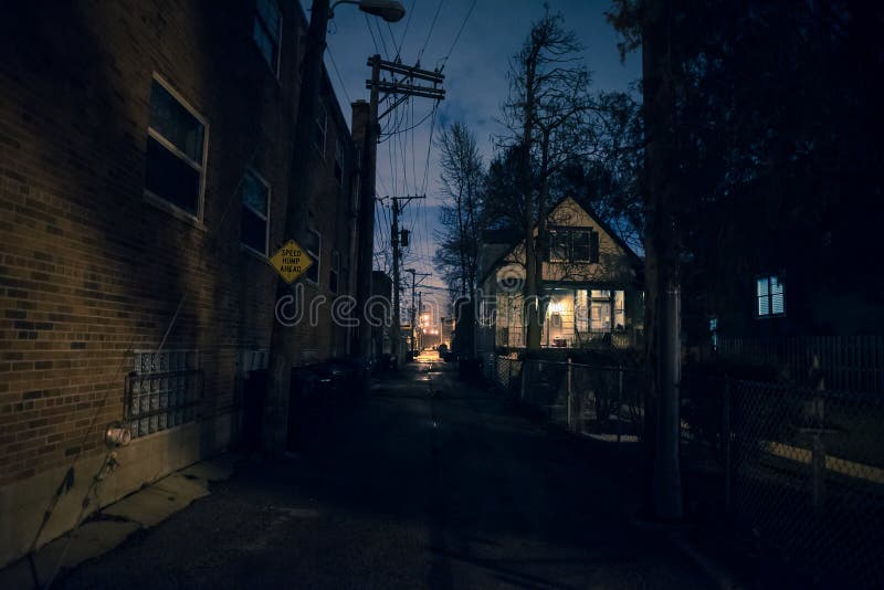 Dark and Eerie City Alley at Night Stock Photo - Image of back, narrow ... Dark and Eerie City Alley at Night Stock Photo - Image of back, narrow ...