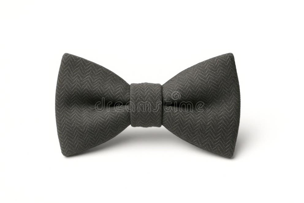 Elegant Black Bow Tie with Subtle Pattern on White Background Stock ...