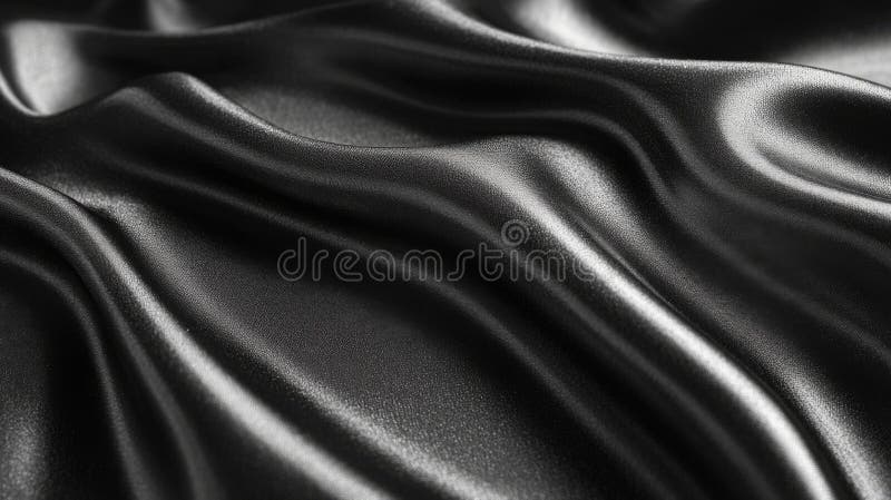 Dark Elegant Draped Black Silk Fabric Texture Stock Illustration ...