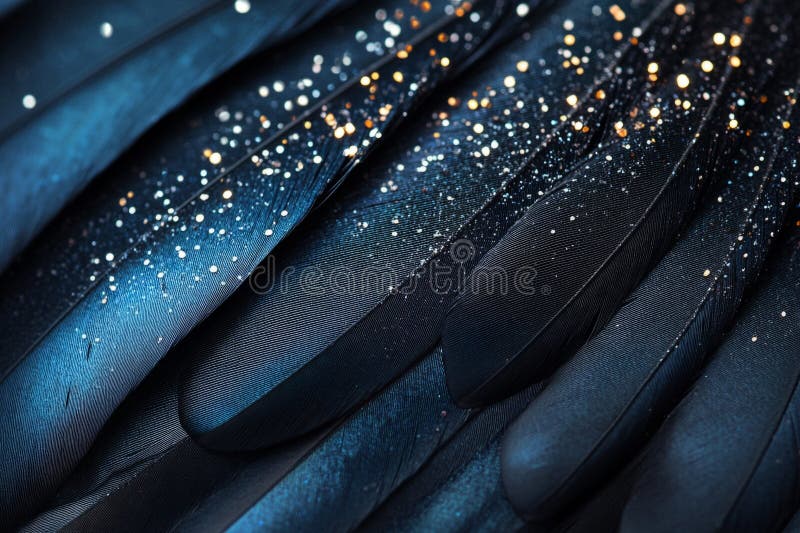 Dark, Elegant Feathers are Sprinkled with Sparkling Stardust, Evoking a ...