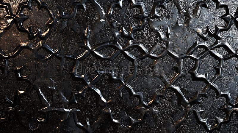 Dark Embossed Metal Texture with Intricate Geometric Pattern Design ...