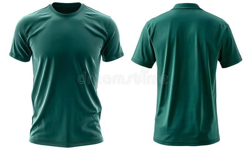 Dark Emerald Green Colour T-shirt Frontside Backside. a Mockup for ...