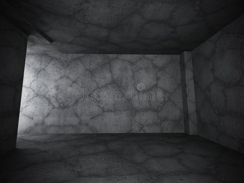 Dark Empty Basement Room Interior. Grunge Background Stock Illustration ...