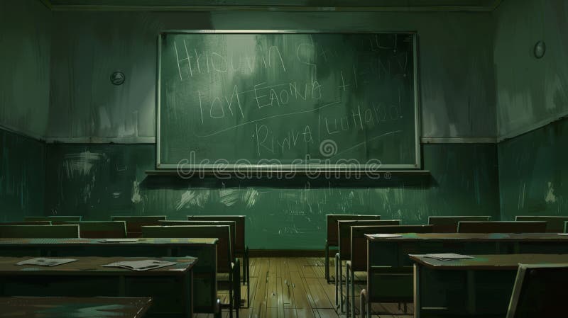Dark Empty Classroom in the School Stock Image - Image of architecture ...