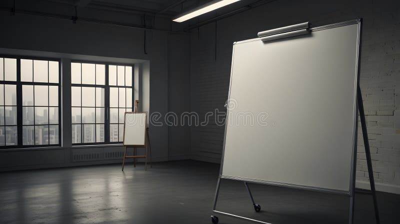 Dark Empty Classroom School Whiteboard for a Presentation Stock ...