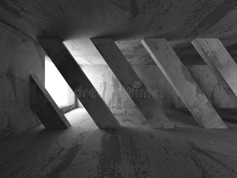 Dark Empty Concrete Basement Room Interior Background Stock ...