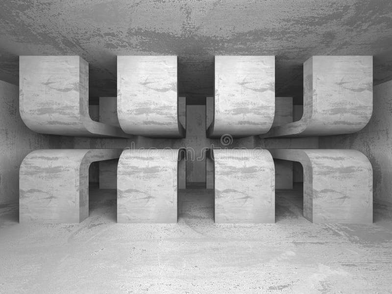 Dark Empty Concrete Basement Room Interior Background Stock ...