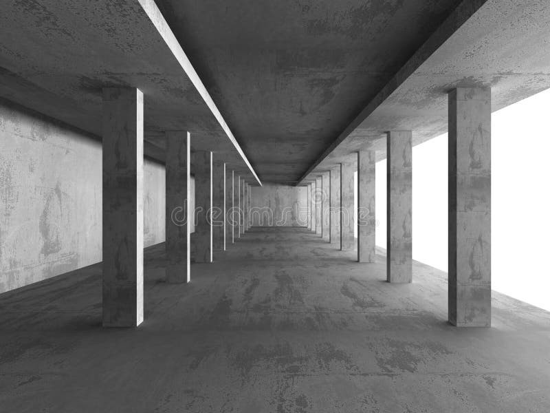 Dark Empty Concrete Basement Room Interior Background Stock ...