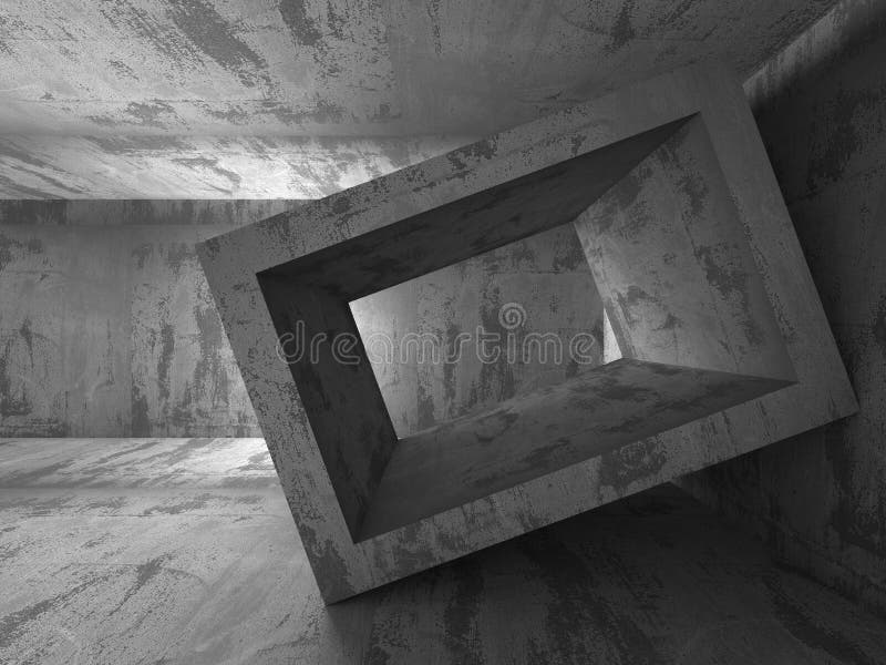 Dark Empty Concrete Basement Room Interior. Urban Architecture B Stock ...