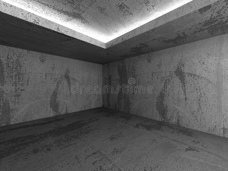 Dark Empty Concrete Basement Room Interior. Urban Architecture B Stock ...