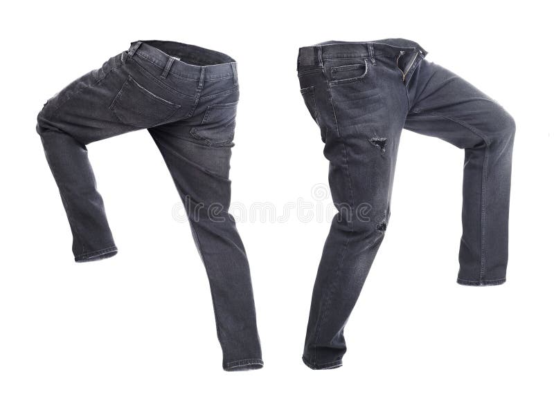 Set of Dark Empty Denim Pants Stock Image - Image of garment, dark ...