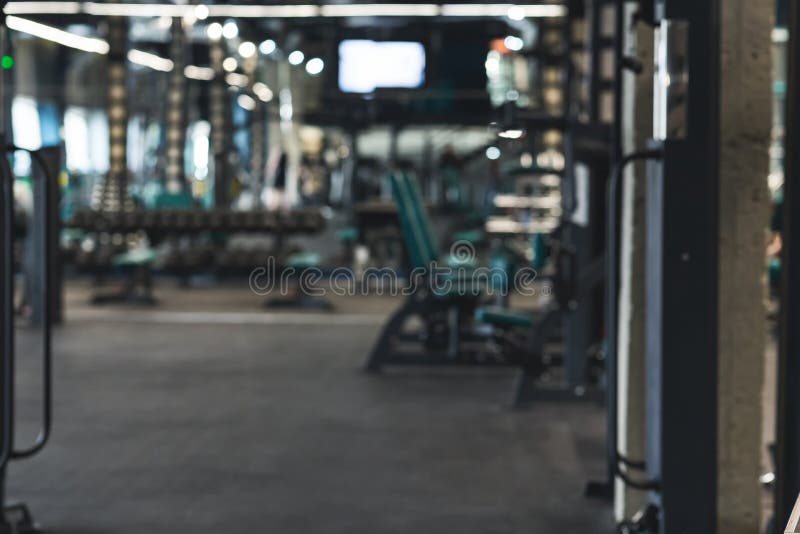 Dark Empty Gym Interior with Training Equipment Stock Photo - Image of ...