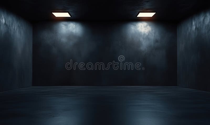 Dark Empty Room with Dramatic Lighting and Textured Walls for Artistic ...