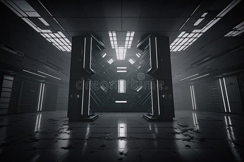 Dark, Empty Room with a Futuristic, Sci Fi Soundtrack Stock ...