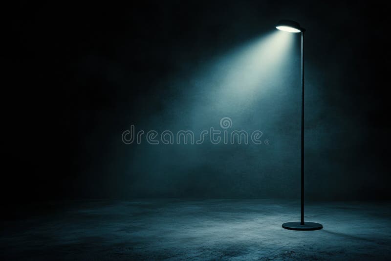 In a Dark, Empty Room, a Single Light Source Casts a Soft Glow ...