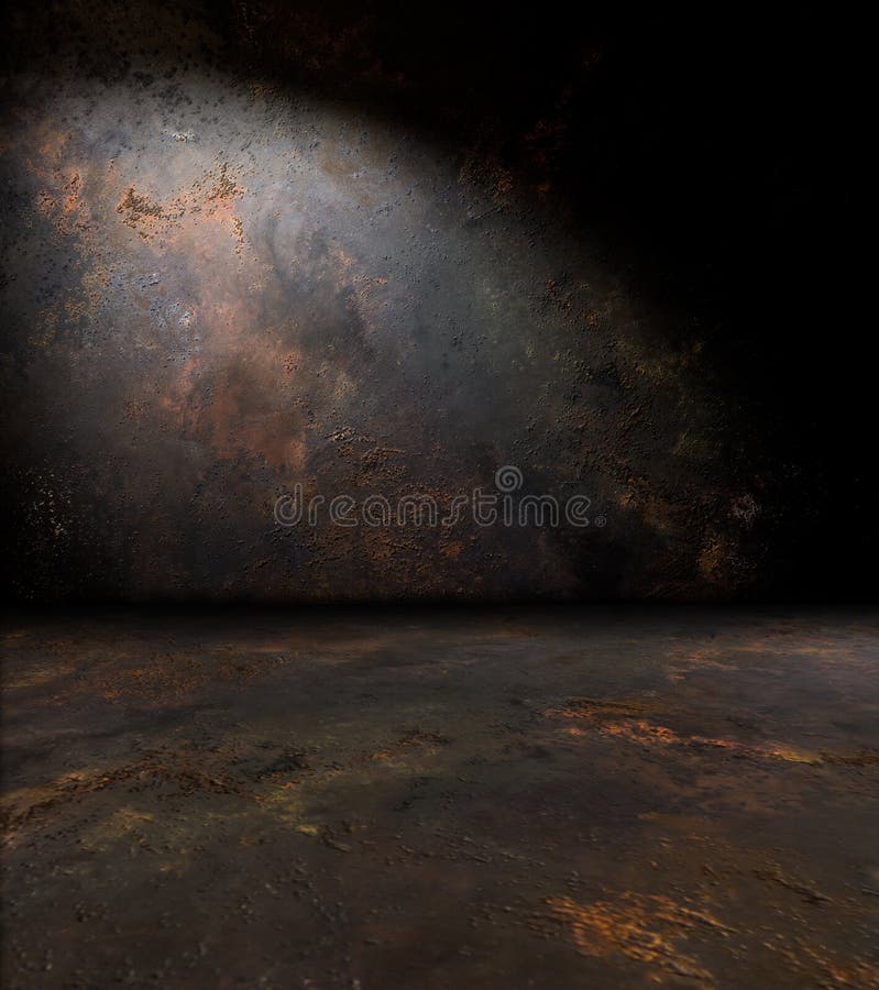 Dark and Empty Rustic Metal Interior Stock Image - Image of copy, metal ...
