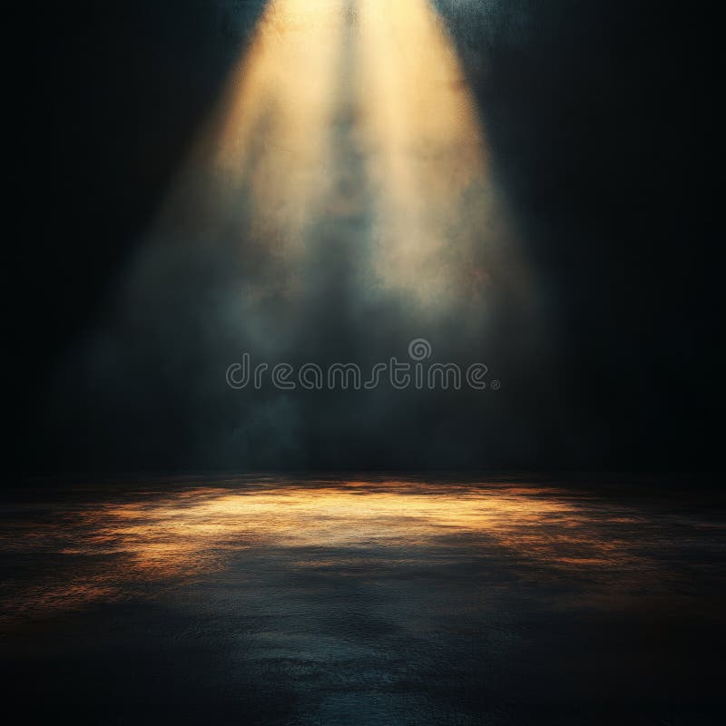 Empty Stage Illuminated by a Single Spotlight Stock Photo - Image of ...